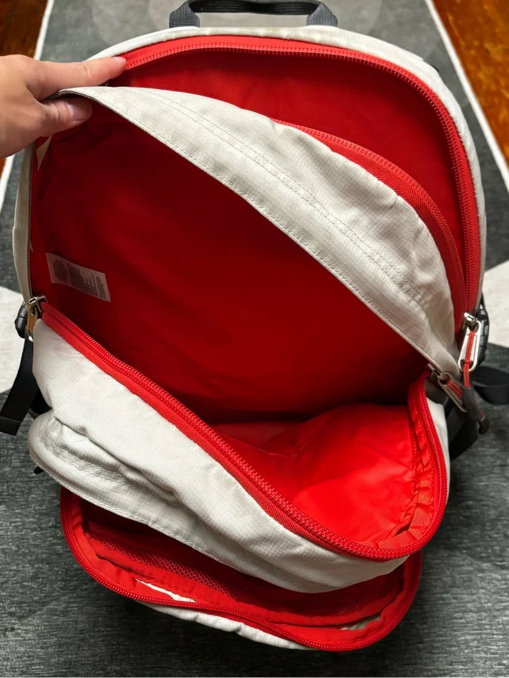 The North Face | Bags | The North Face Backpack In Light Gray Red And ...